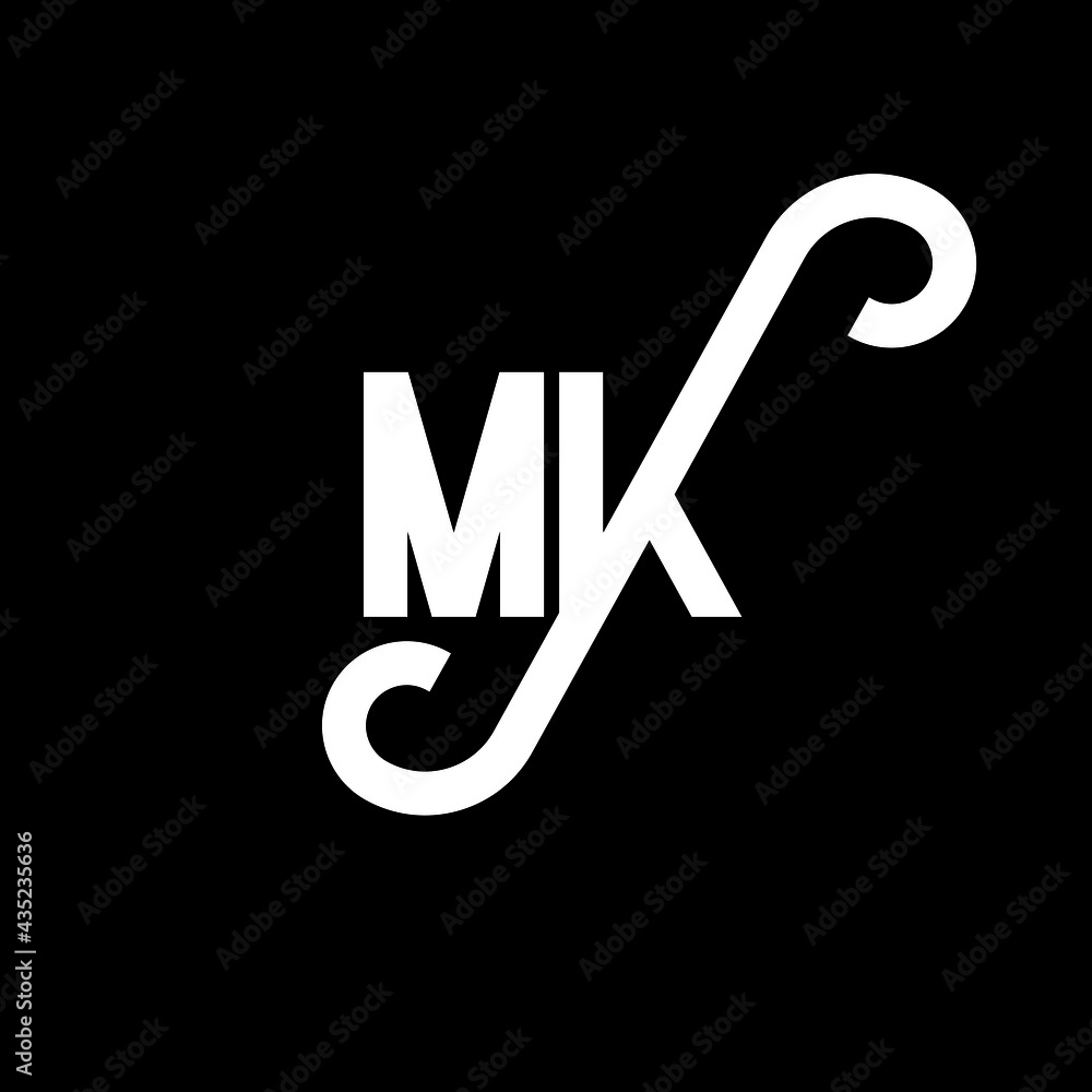 MK Letter Logo Design. Initial letters MK logo icon. Abstract letter MK ...