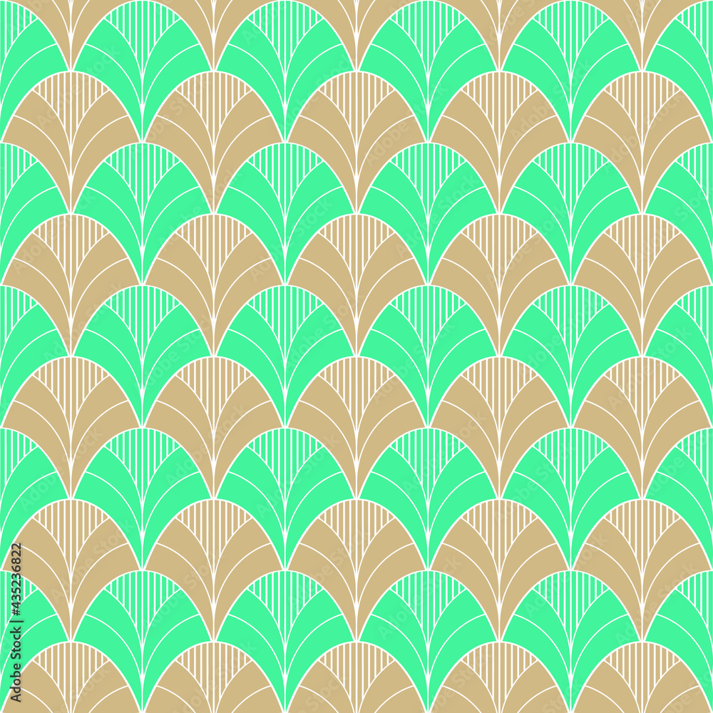 Seamless alternating palmettes pattern design Stock Vector | Adobe Stock