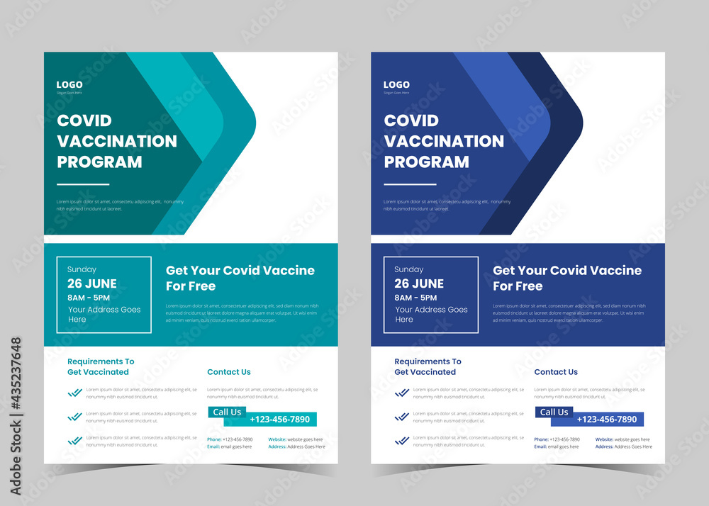 Vaccination flyer design. Vaccine leaflet template. Injection flyer ...