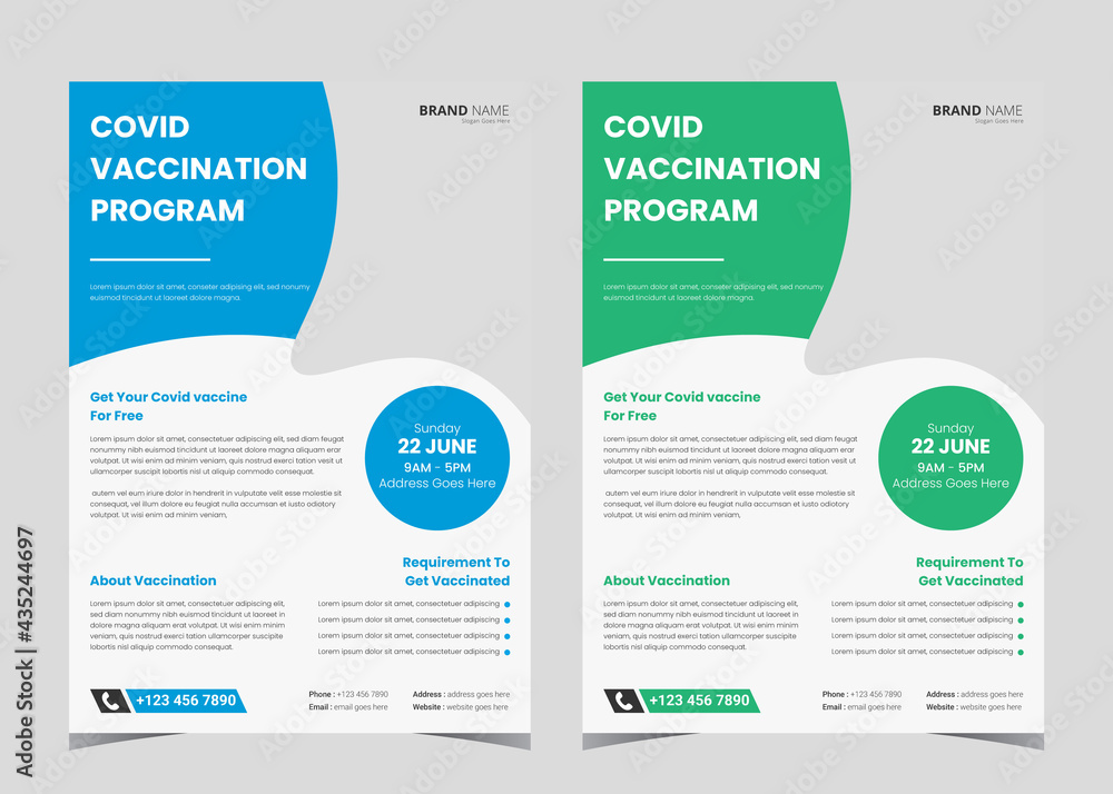 Vaccination flyer design. Vaccine leaflet template. Injection flyer ...