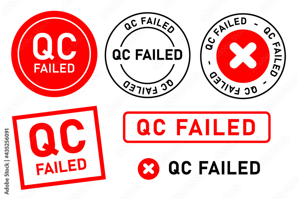 qc failed fail quality control label tag seal control sticker template ...