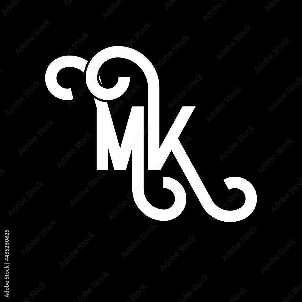 MK Letter Logo Design. Initial letters MK logo icon. Abstract letter MK ...