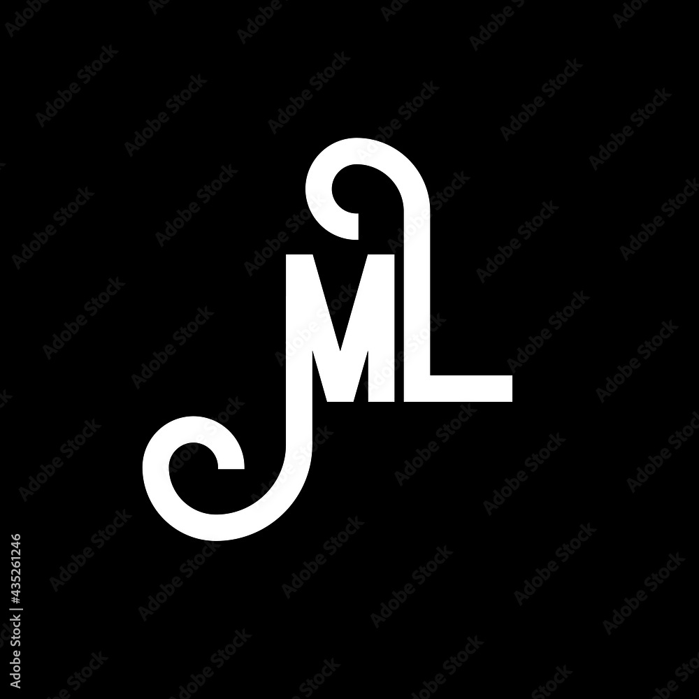 ML Letter Logo Design. Initial letters ML logo icon. Abstract letter ML ...