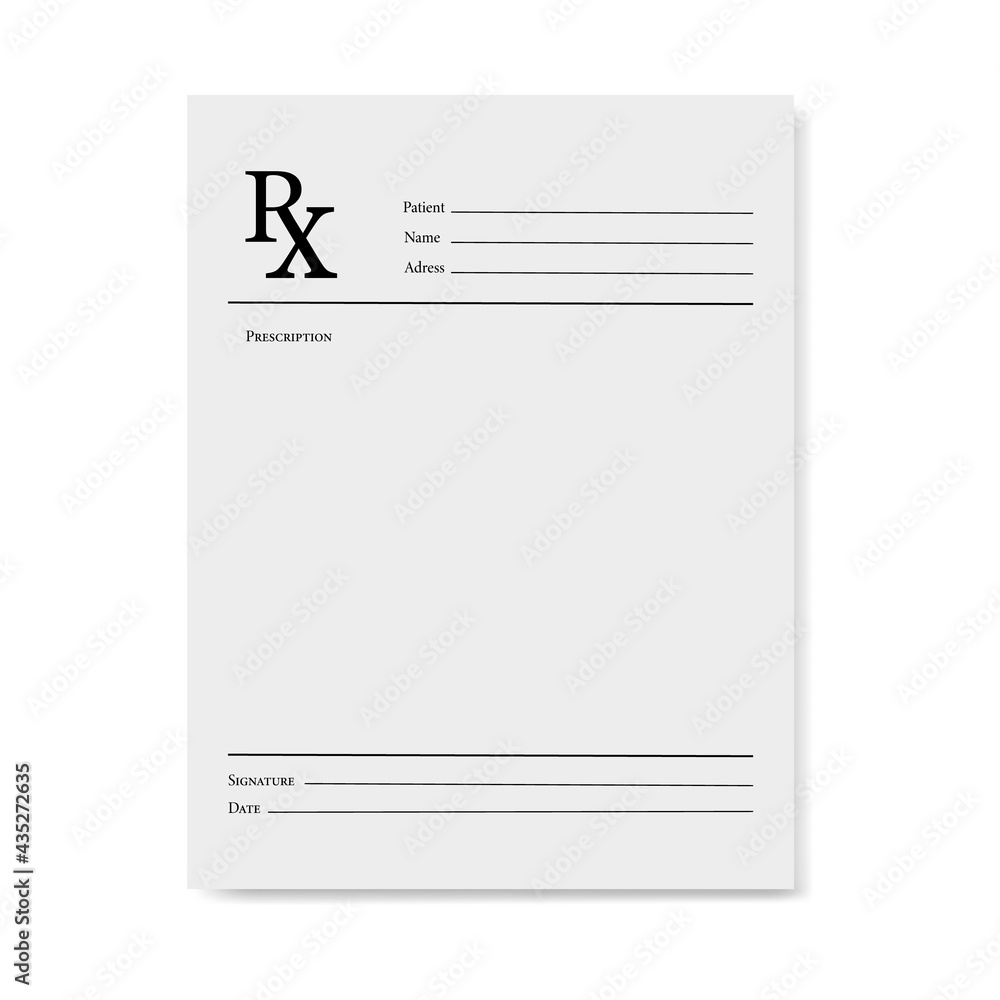 Realistic set of blank medical prescription form isolated on white ...