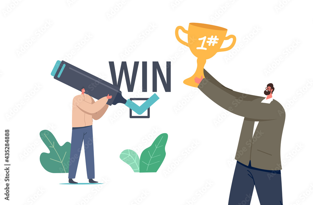 Business Win Win Solution for Benefit. Happy Businessman Rejoice with ...