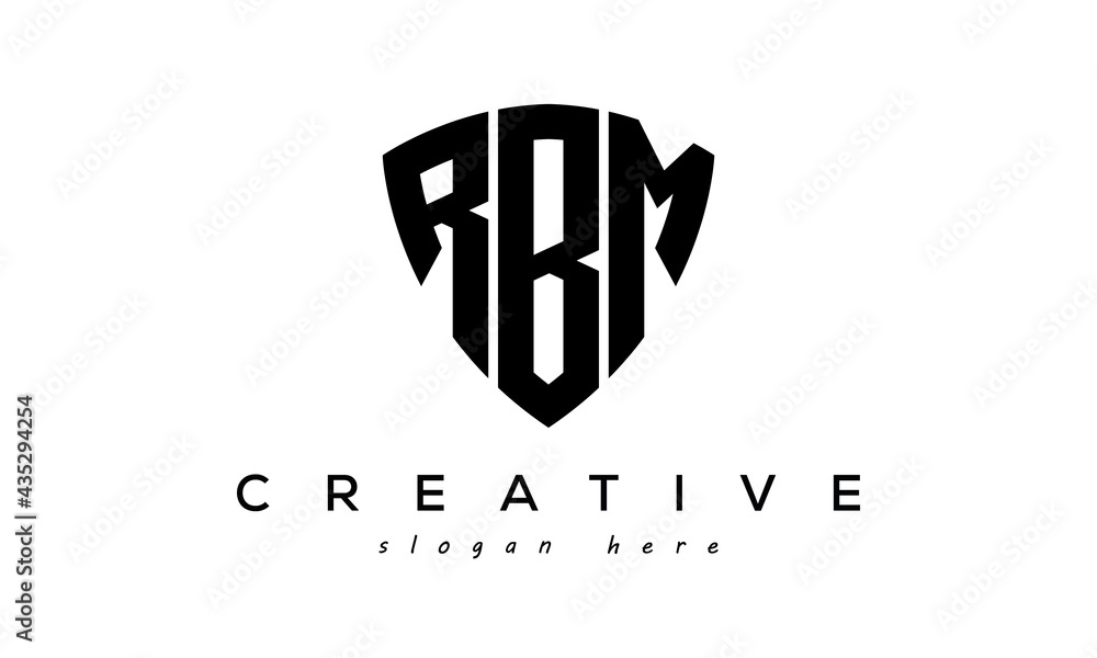 RBM letters creative logo with shield Stock Vector | Adobe Stock