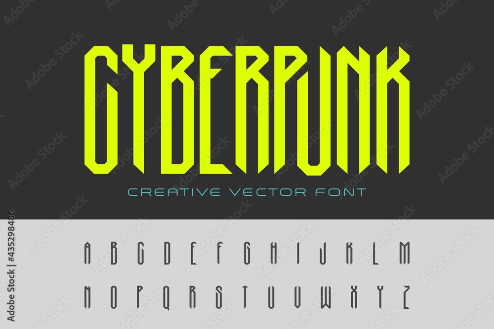 Technology Cyberpunk Font design vector. Hi-tech Cyber Robot Digital ...