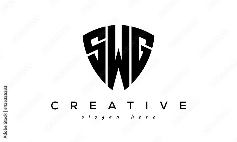 SWG letters creative logo with shield Stock Vector | Adobe Stock