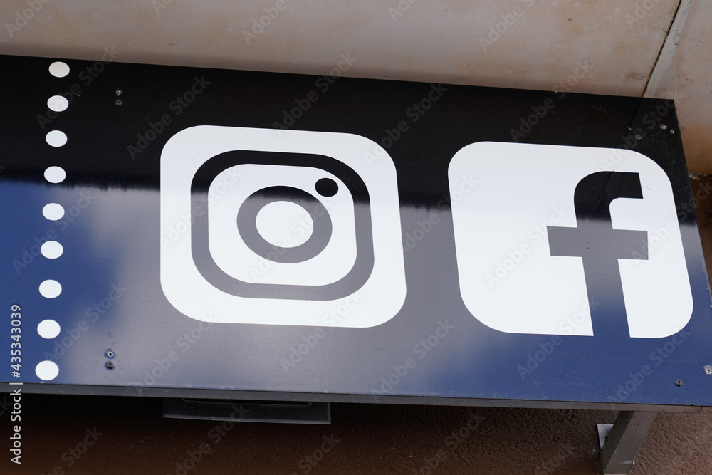 Facebook and Instagram logo and sign brand largest popular social-media ...
