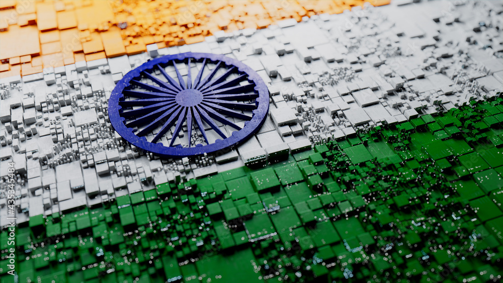 Colors of India rendered in a Futuristic 3D style. Indian Innovation ...
