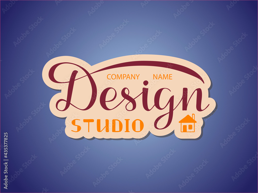 Vector illustration of design studio lettering for banner, leaflet ...