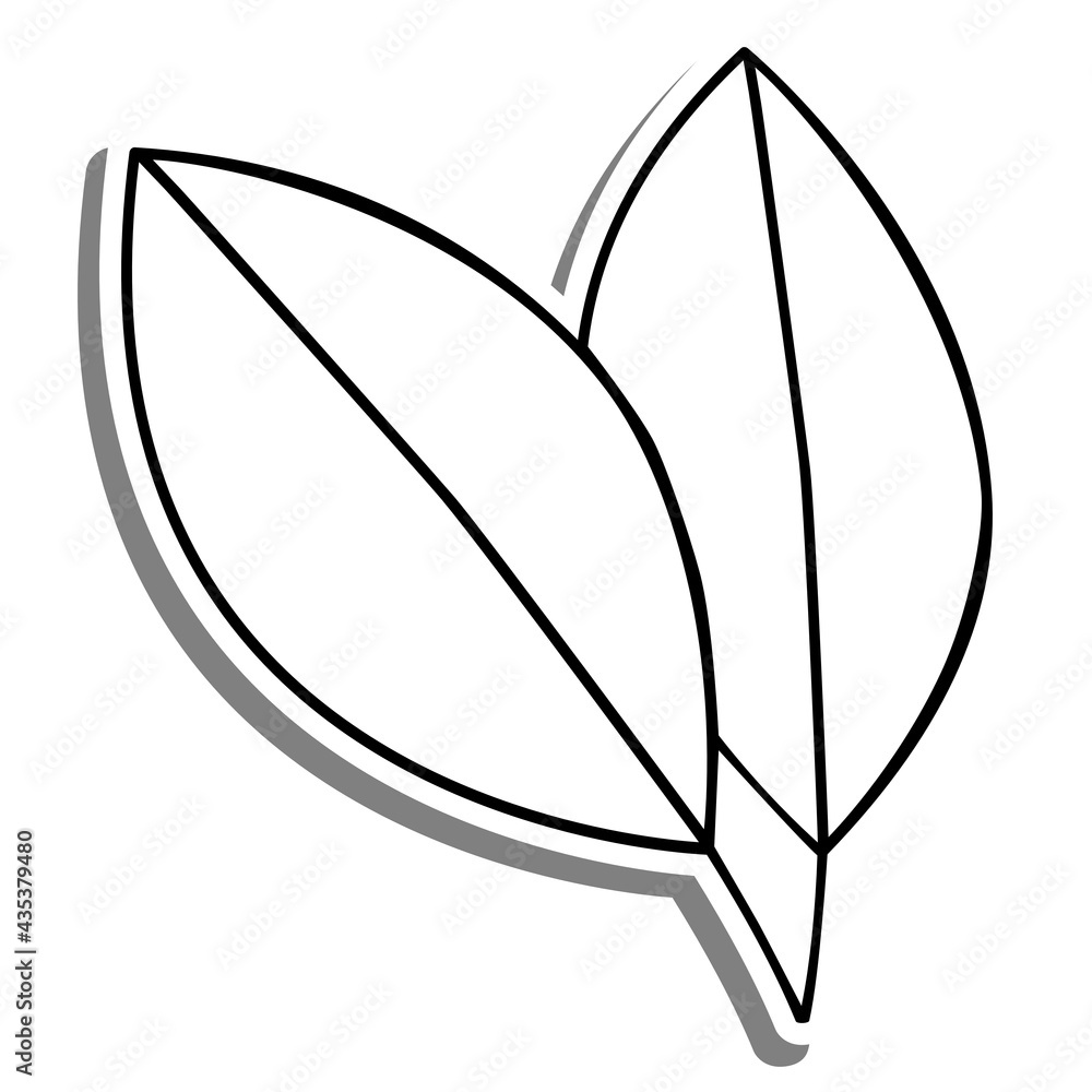 Leaf Clipart Black And White Outline