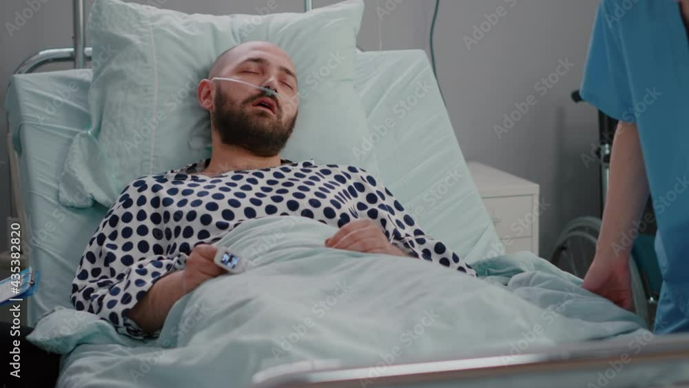 Medical nurse checking temperature monitoring sickness symptom during ...