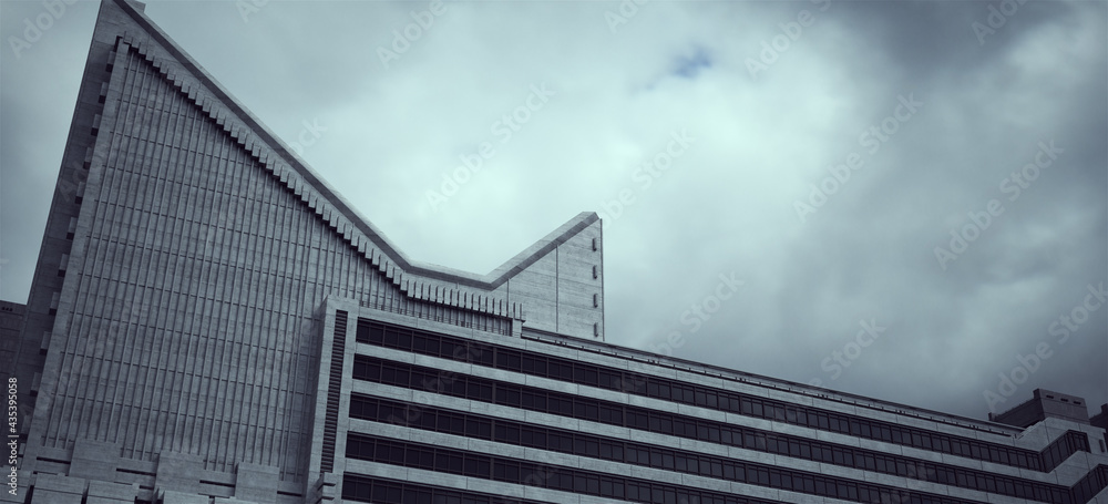 Dystopian Brutalist Official Looking Building Futuristic Architecture ...