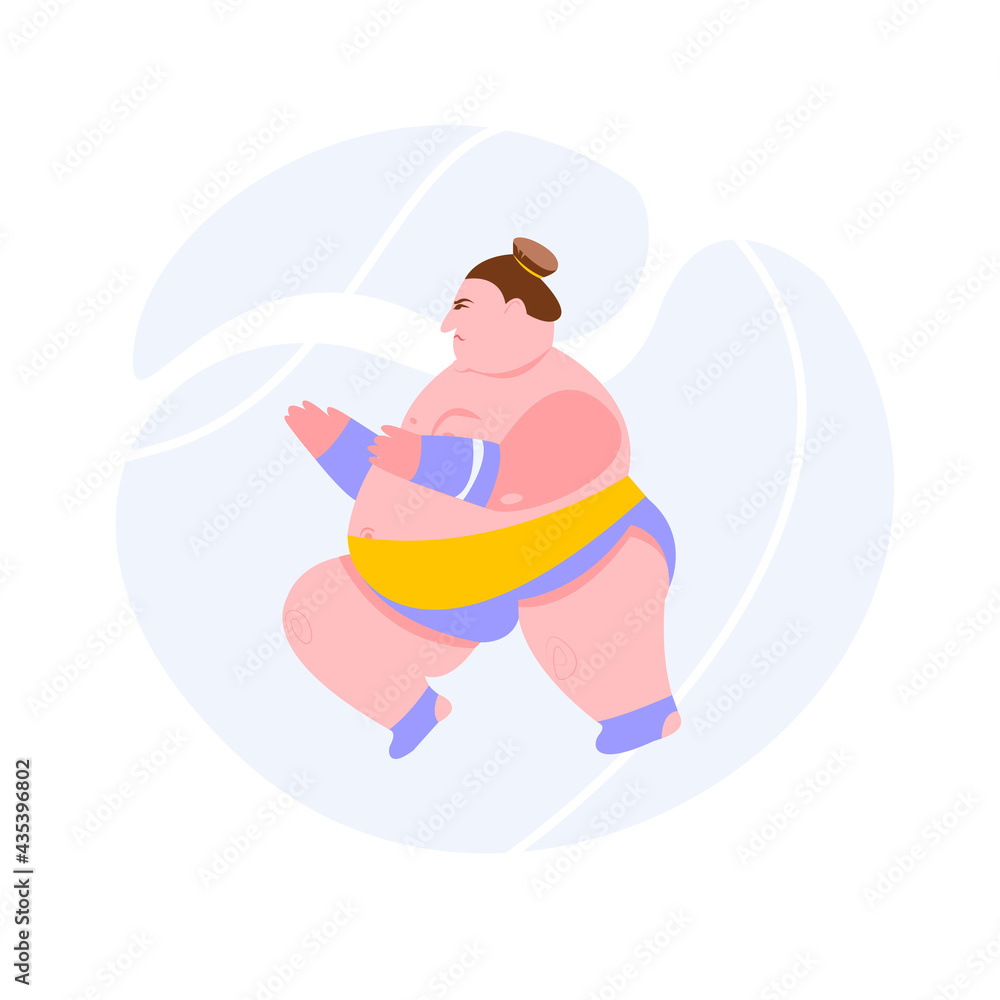 Sumo Wrestler vector flat illustration isolated on white background ...