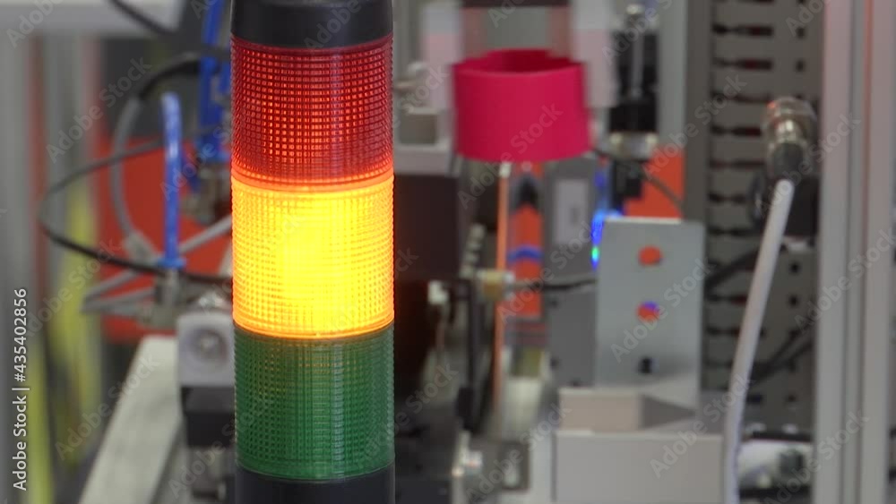 Warning light alarm for machine working. Close-up. Stock ビデオ | Adobe Stock