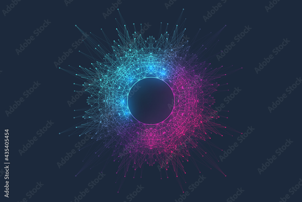 Quantum computer innovation technology concept. Sphere explosion ...