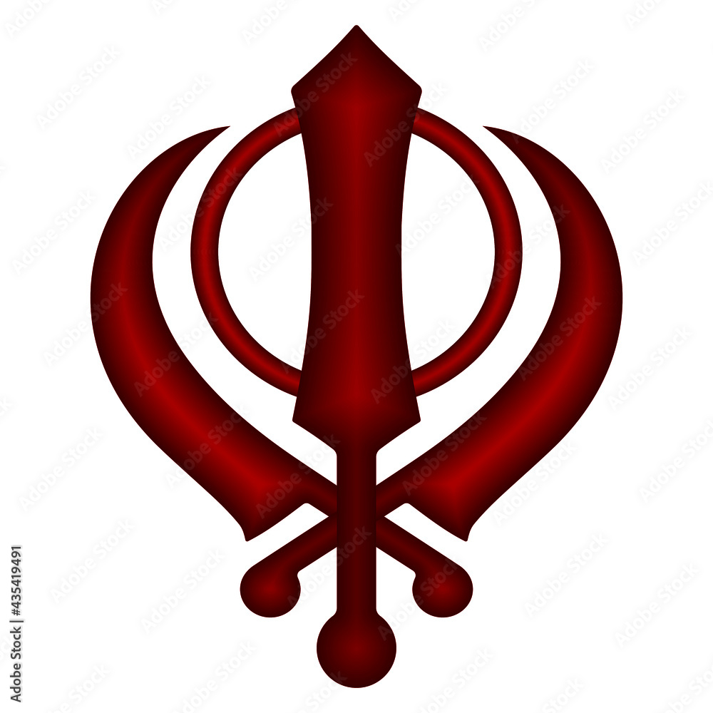 Sikhism Religion Khanda Symbol Icon Vector Illustration. Khanda Sikh ...