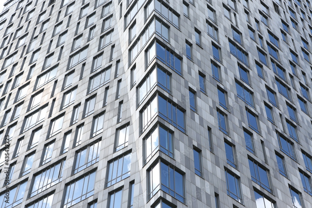 Mosfilm Tower. New building facade in complex Mosfilm Tower, Moscow ...