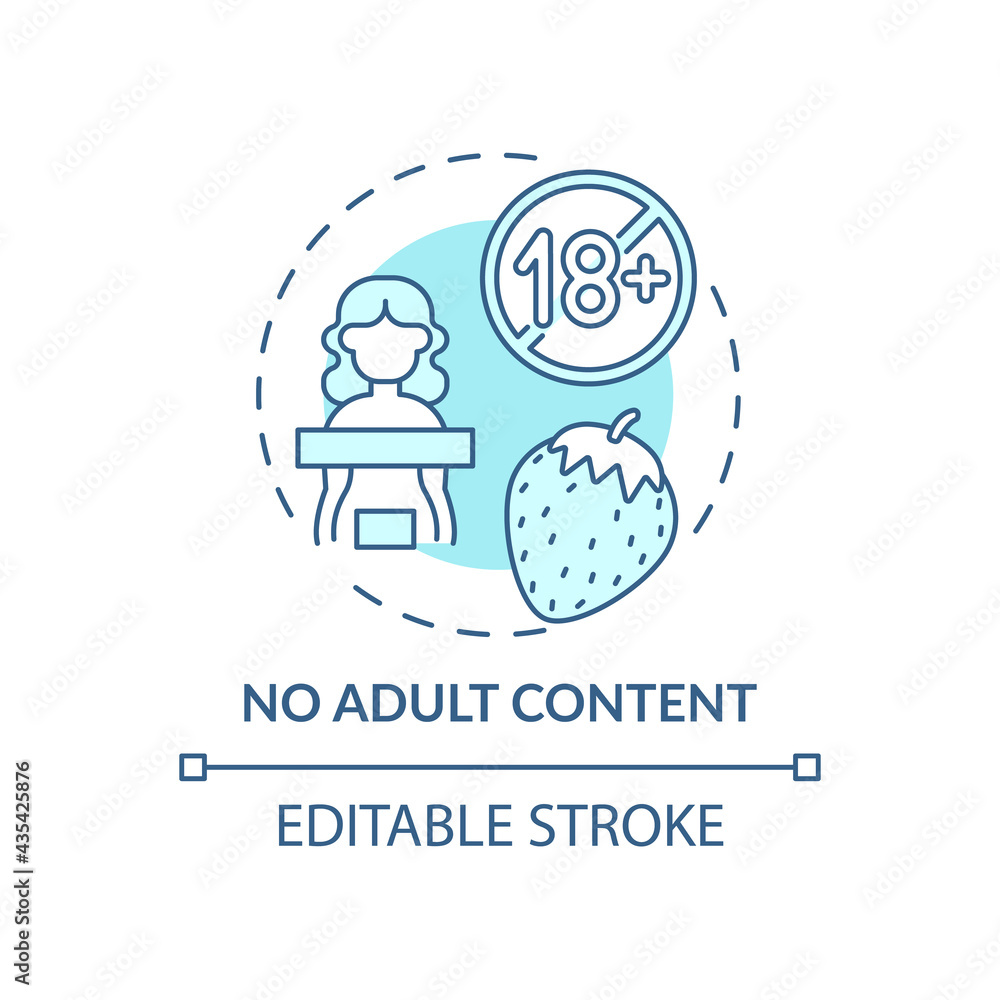 No adult content concept icon. Social media safety idea thin line ...
