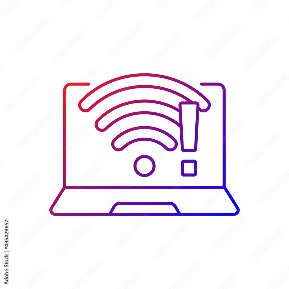 Wi fi does not work gradient linear vector icon. Wireless connection ...