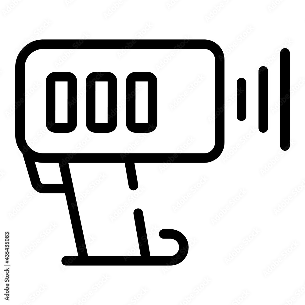 Speed radar gun icon. Outline Speed radar gun vector icon for web ...