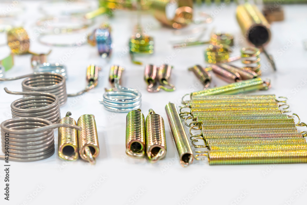 Various and many metal brass and zinc coating coil spring and ring hook ...