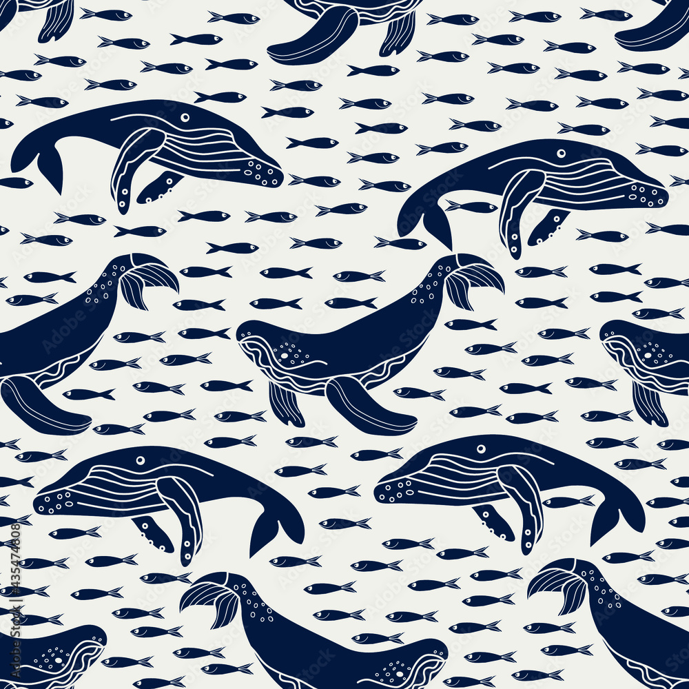 Whale Pattern Wallpaper