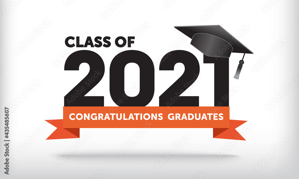 Class of 2021 concept, Congrats Graduates. Lettering Graduation logo ...
