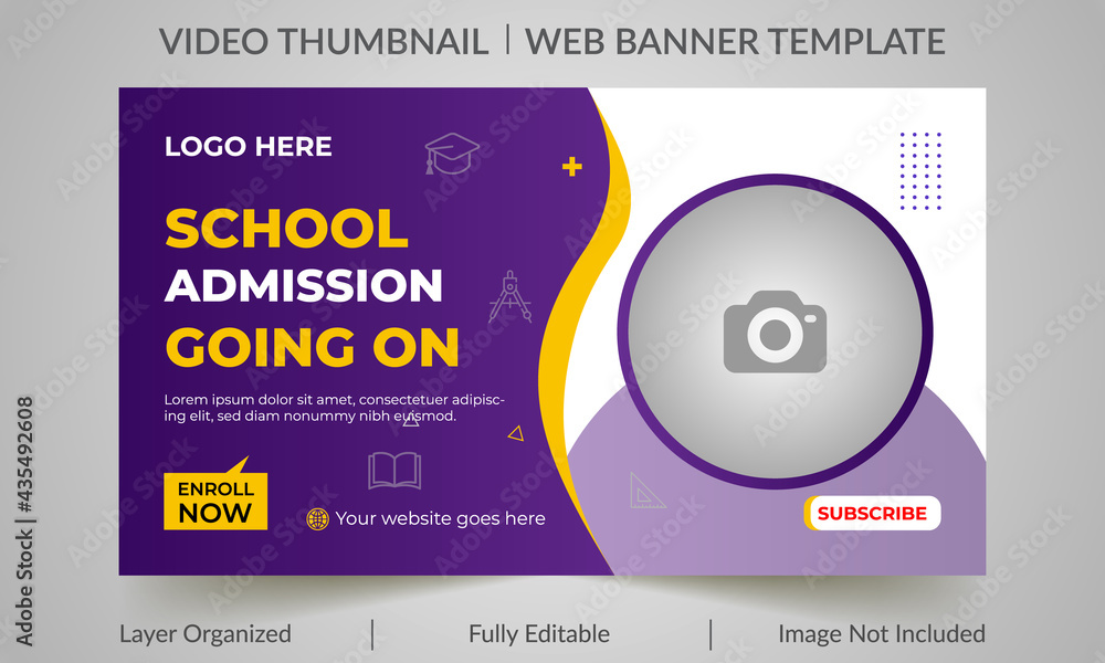 Editable thumbnail design for any videos. Kids school education ...