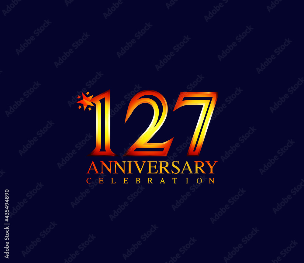 Bright Color Star Design Shape element, 127 Year Anniversary ...