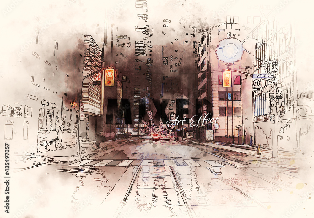 Mixed Watercolor Art Photo Effect Stock Template | Adobe Stock