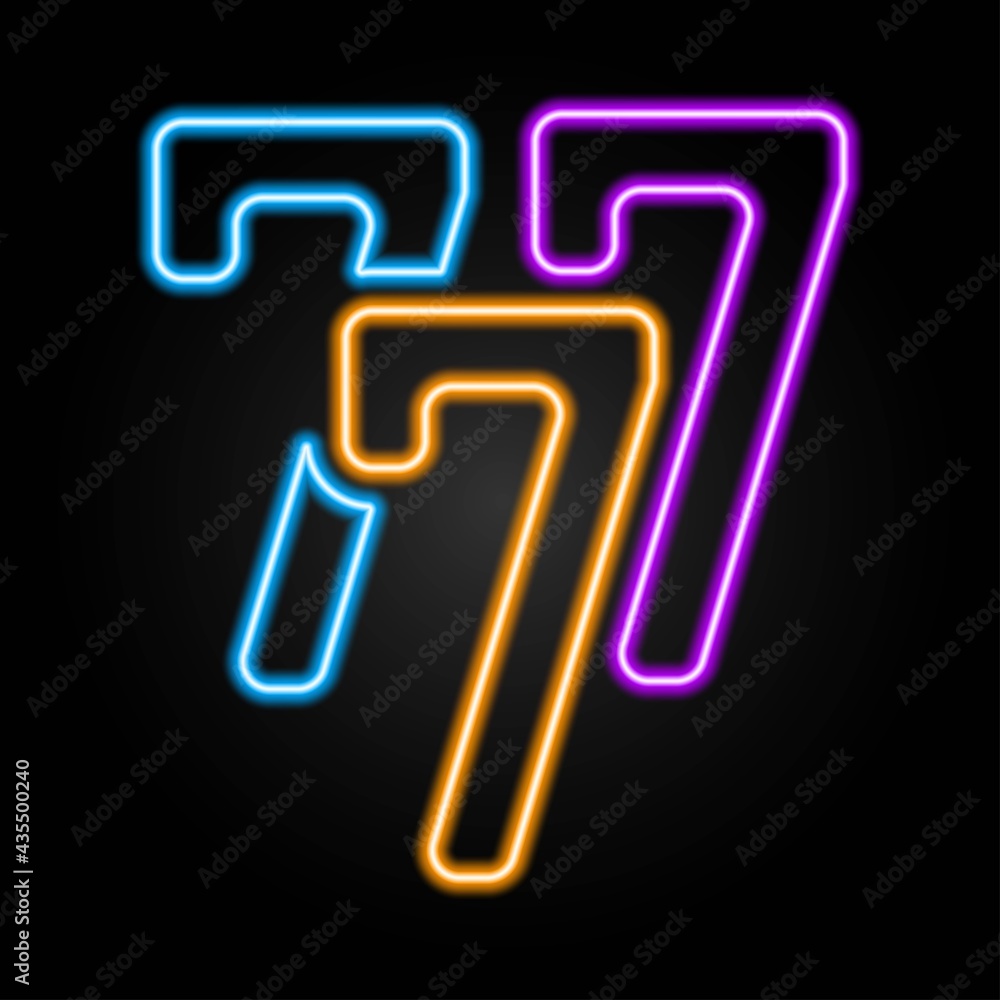 777 neon sign, modern glowing banner design, colorful modern design ...