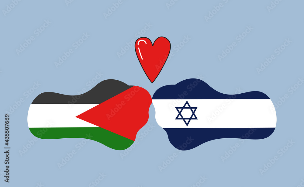 War between Israel and Palestine.Modern welcome sign of the warring ...