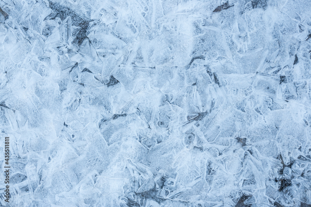Ice texture. Beautiful winter frosty background. Cool ice patterns on ...