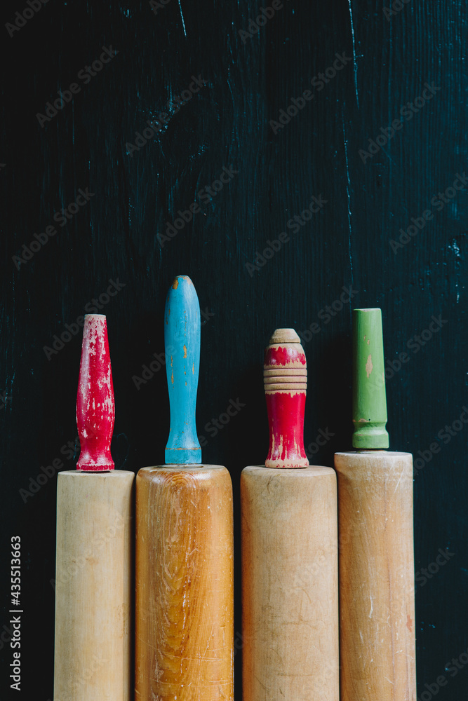 Collection of rolling pins Stock Photo | Adobe Stock