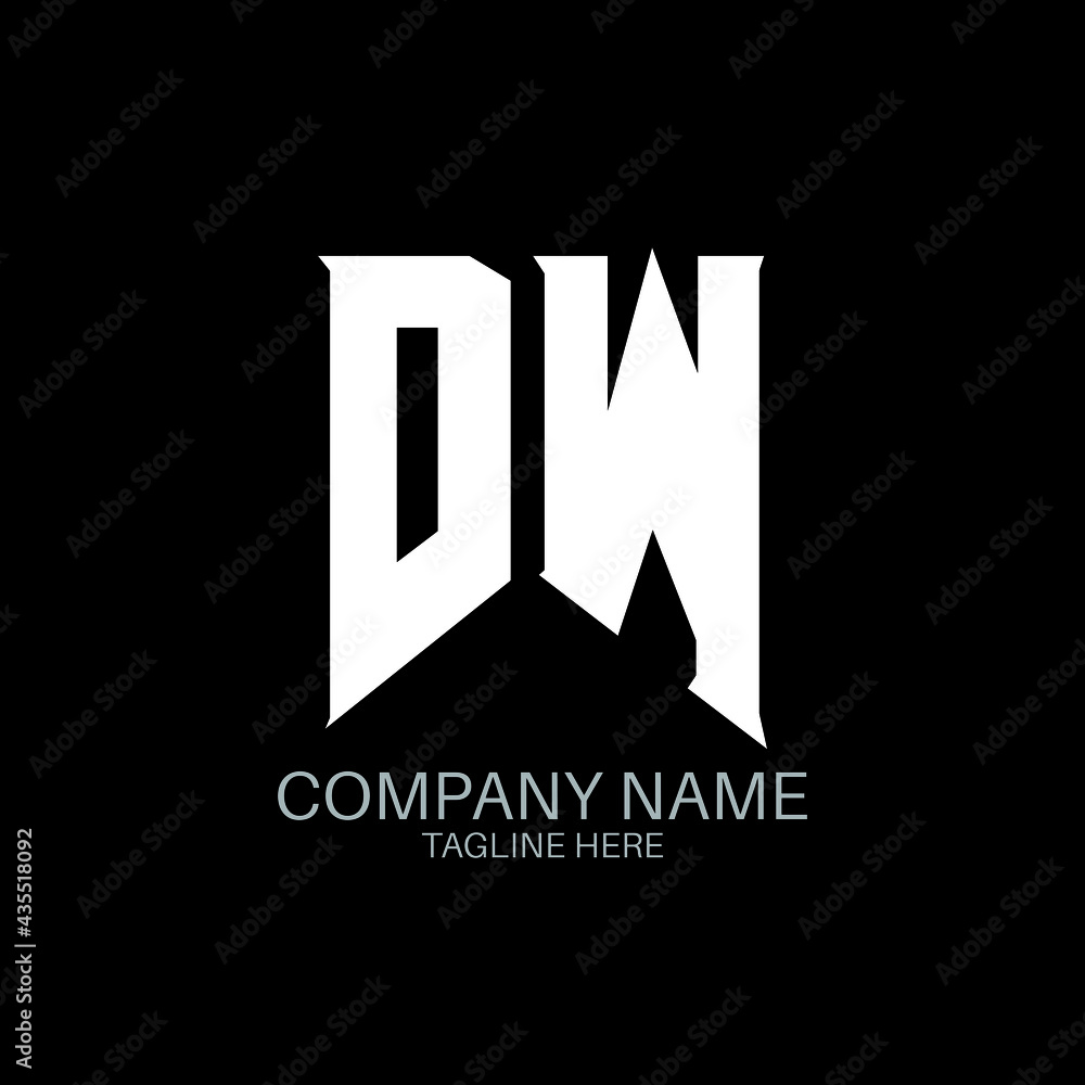 DW logo. DW Letter Logo Design. Initial letters DW gaming's logo icon ...