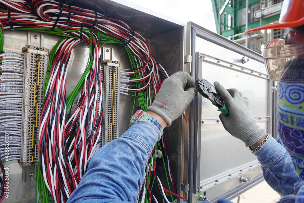 inside control panel during install the power cable or electric control ...