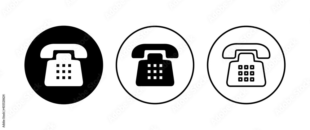 Telephone icon set. phone icon vector. Stock Vector | Adobe Stock