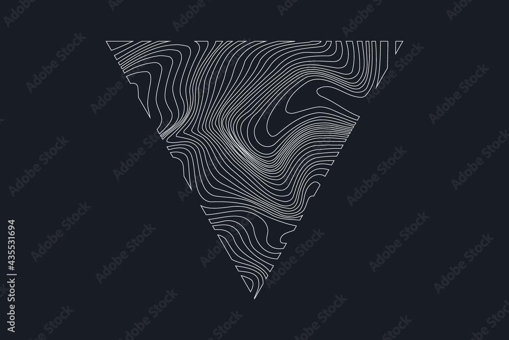 luxury Abstract vector wavy line background isolated triangle of doodle ...