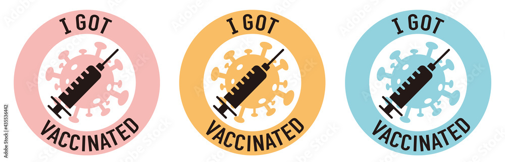 covid-19 vaccinated guarantee icon signage Stock Vector | Adobe Stock