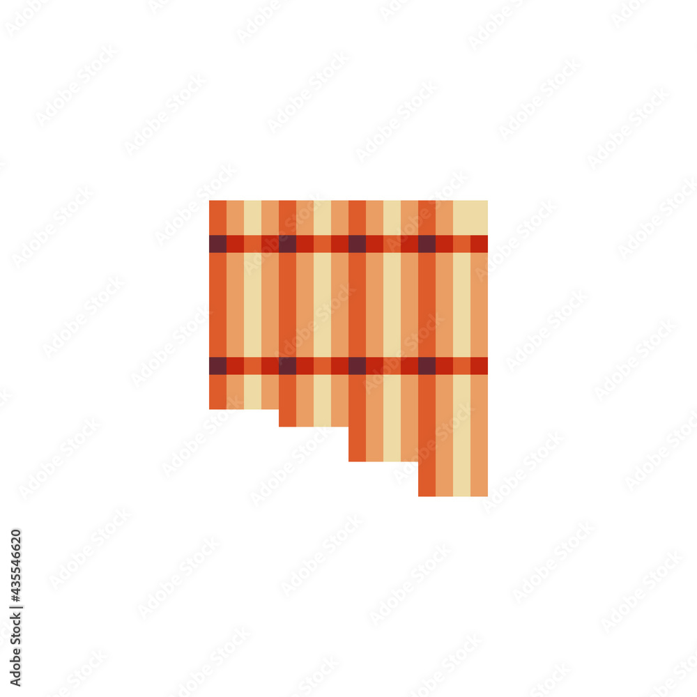 Pan Flute ancient musical instrument pixel art icon antique culture ...