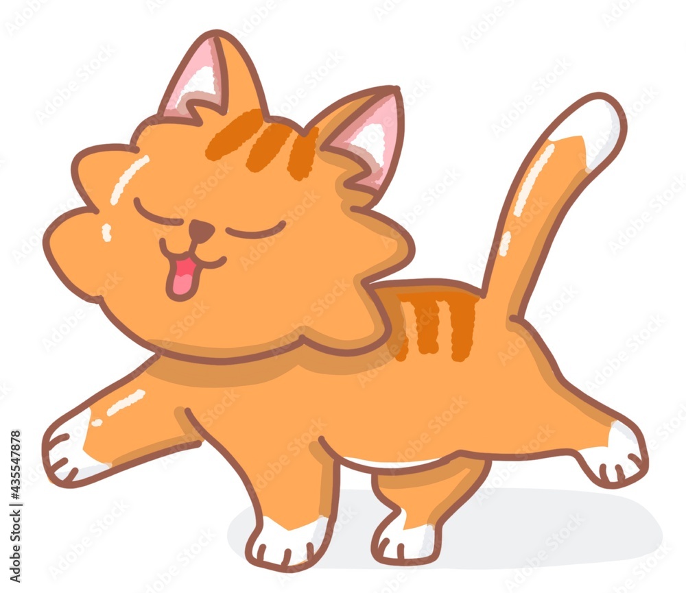 walking cat cartoon Stock Illustration | Adobe Stock