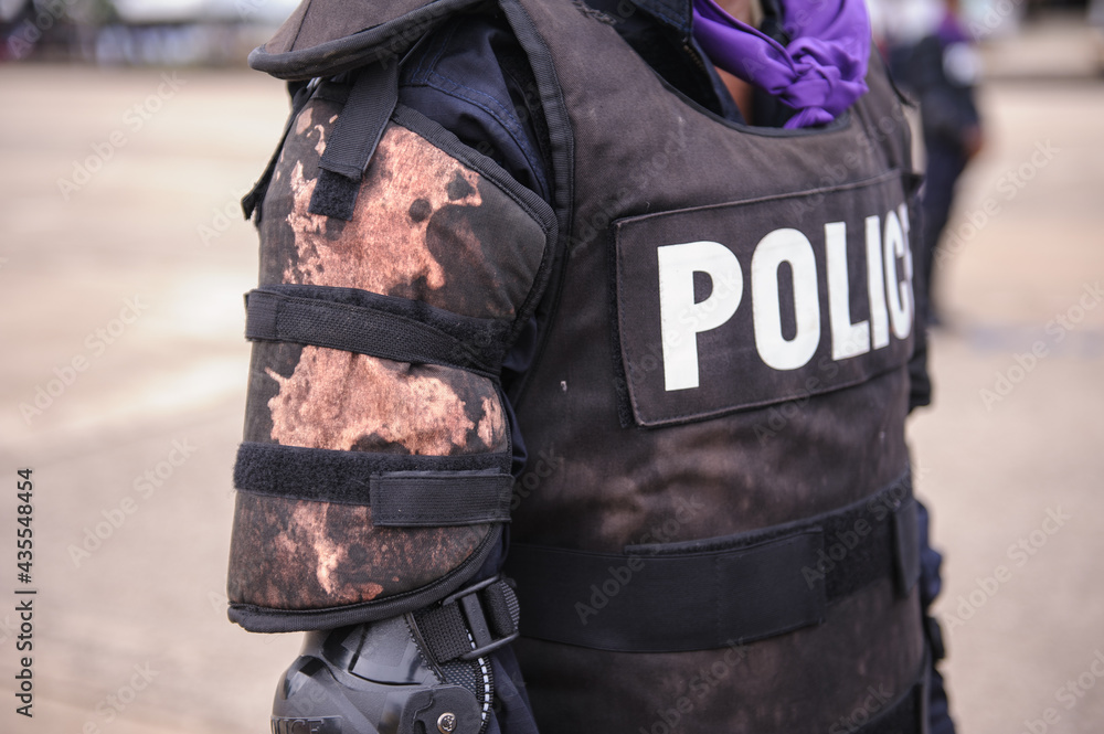 Riot police practice shields and baton Stock Photo | Adobe Stock