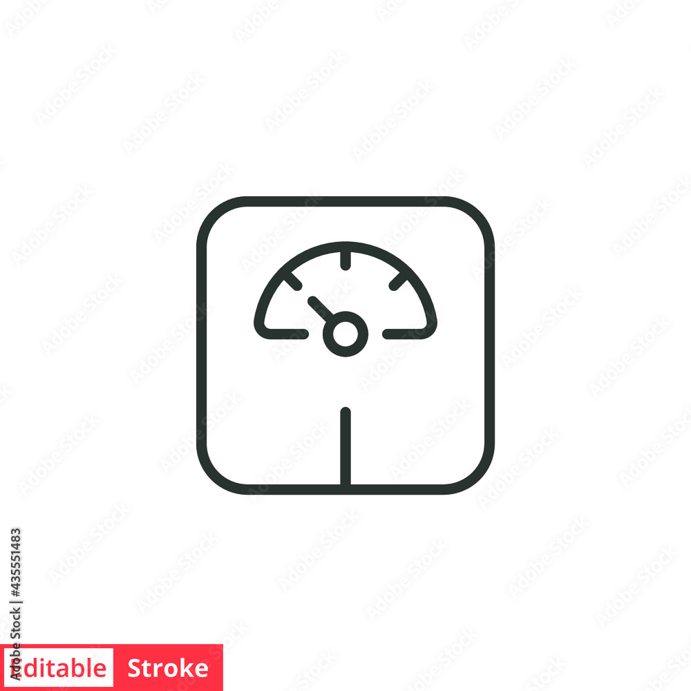 Scale line icon. Simple outline style. Weight loss, healthy, weigh ...