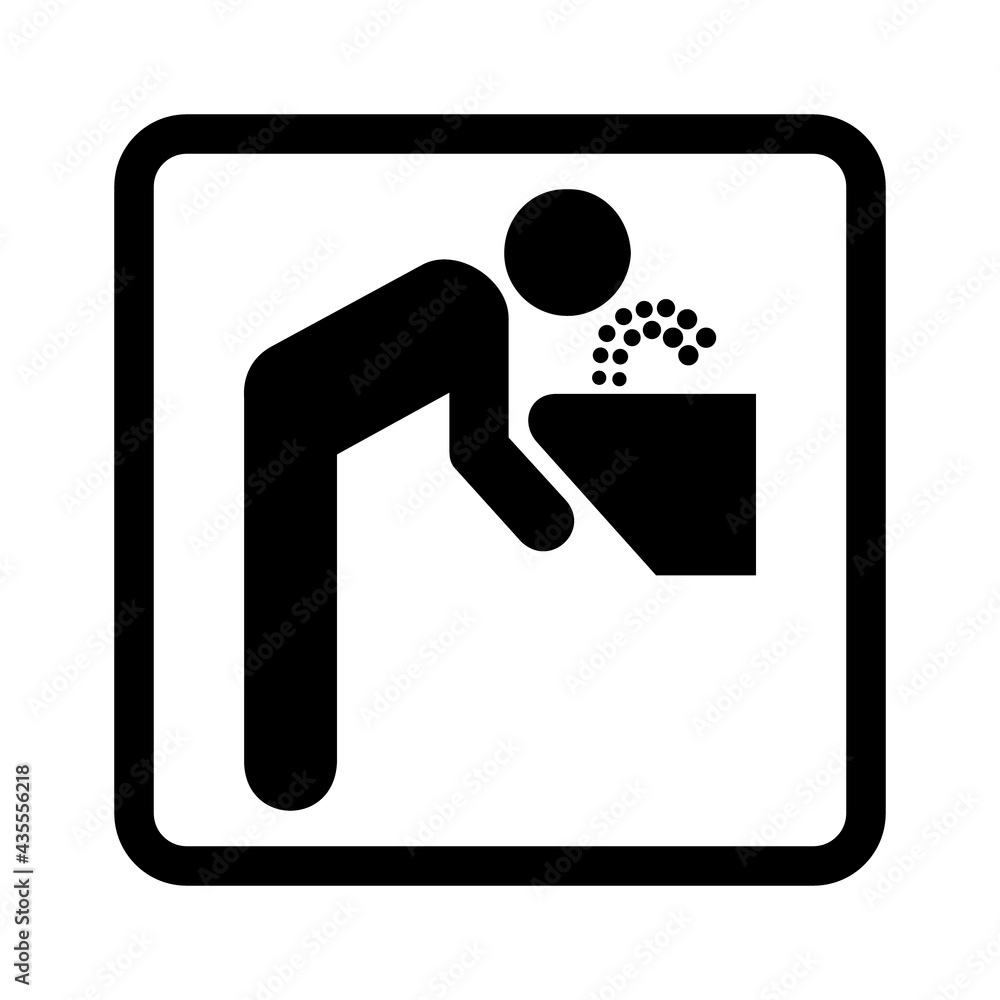 Drinking fountain symbol. Vector illustration of man drinking water ...