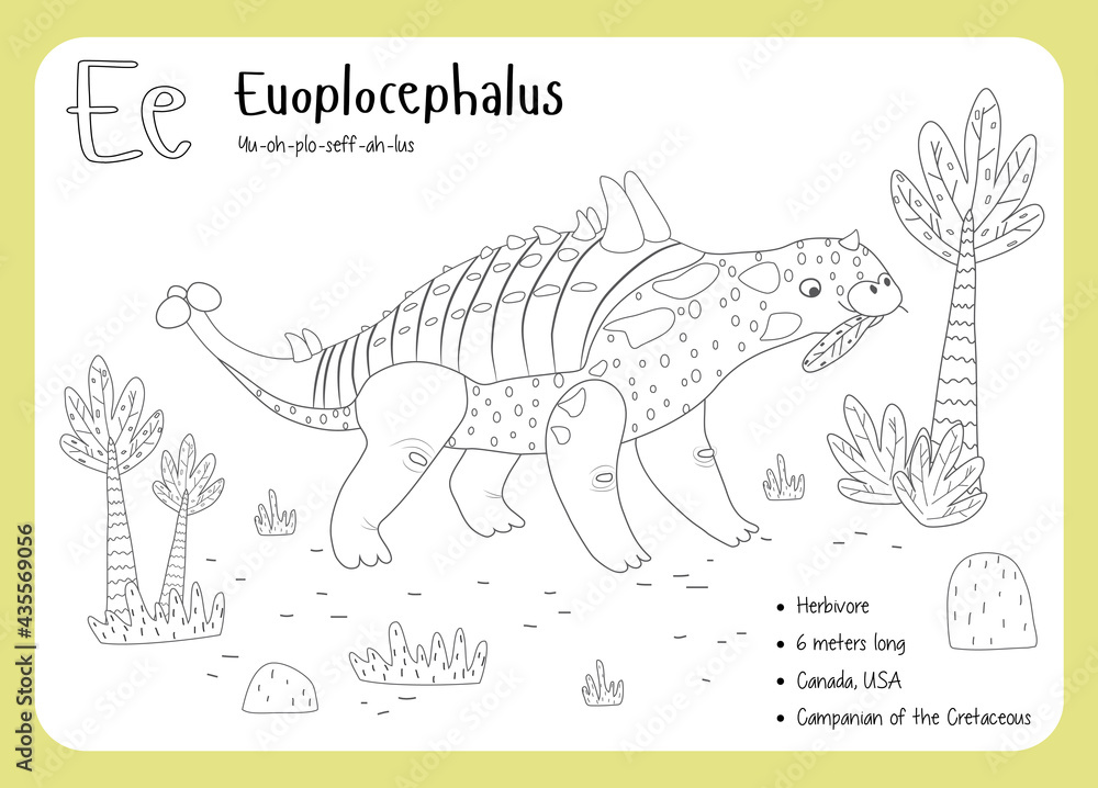 Coloring cards with dinosaurs and alphabet. Dinosaur Fact Cards ...