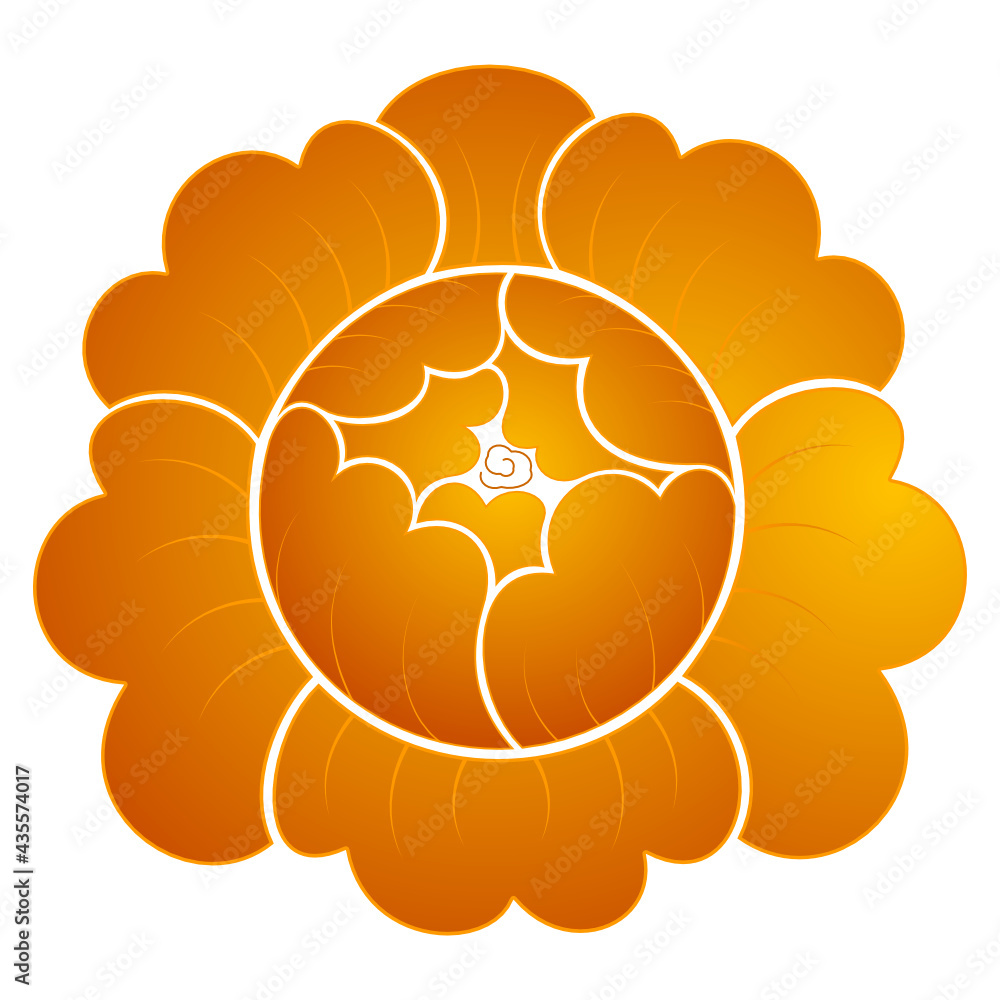 Ancient Thai art Pudding flower, the one of many parts of Thai painting ...