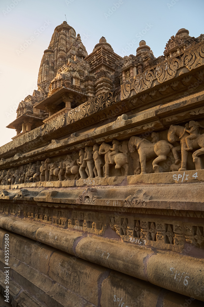Temple in Khajuraho. The temples are famous for their nagara-style ...