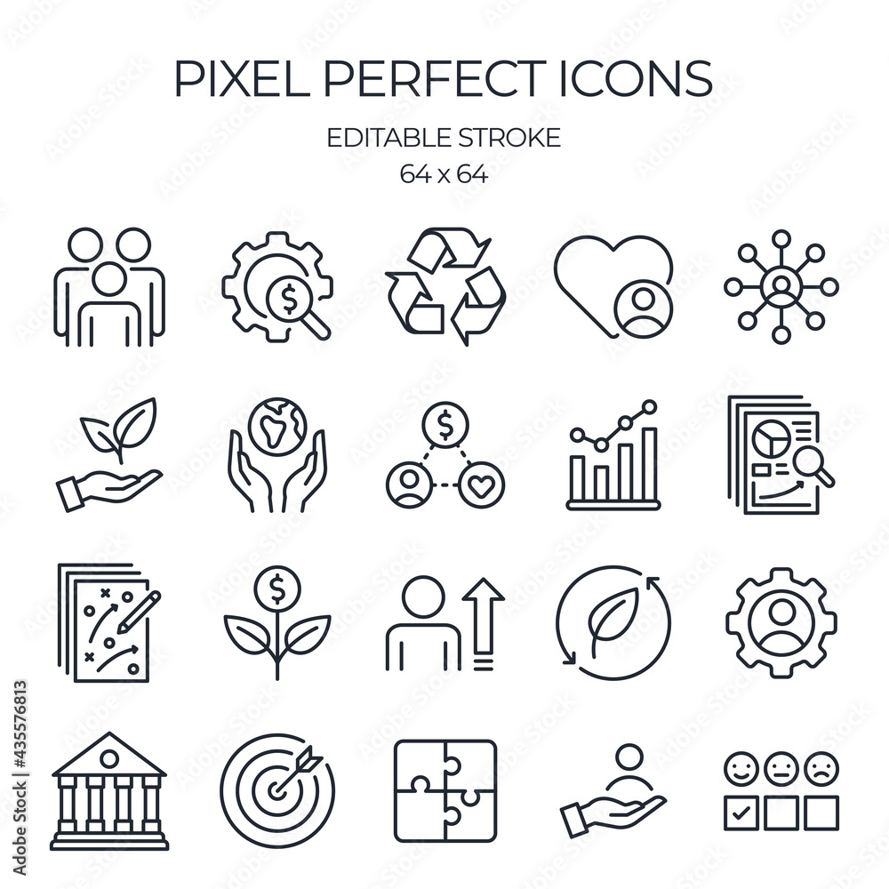 CSR corporate social responsibility editable stroke outline icon ...